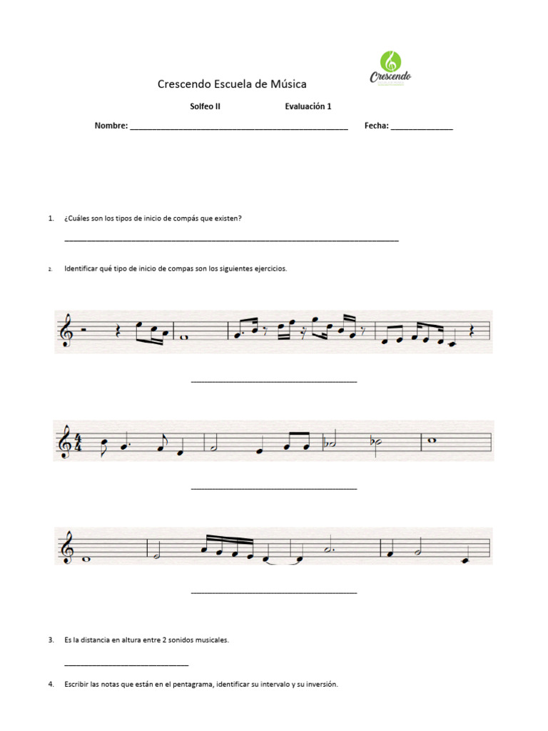 Examen 1 Solfeo II | PDF