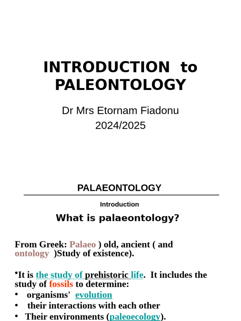 Introduction to Palaeontology1 | PDF | Fossil | Paleontology