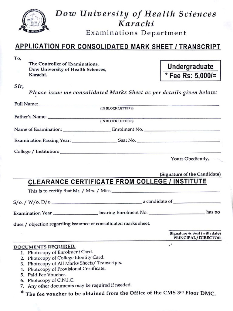 Consolidated Form (Front and Back) | PDF