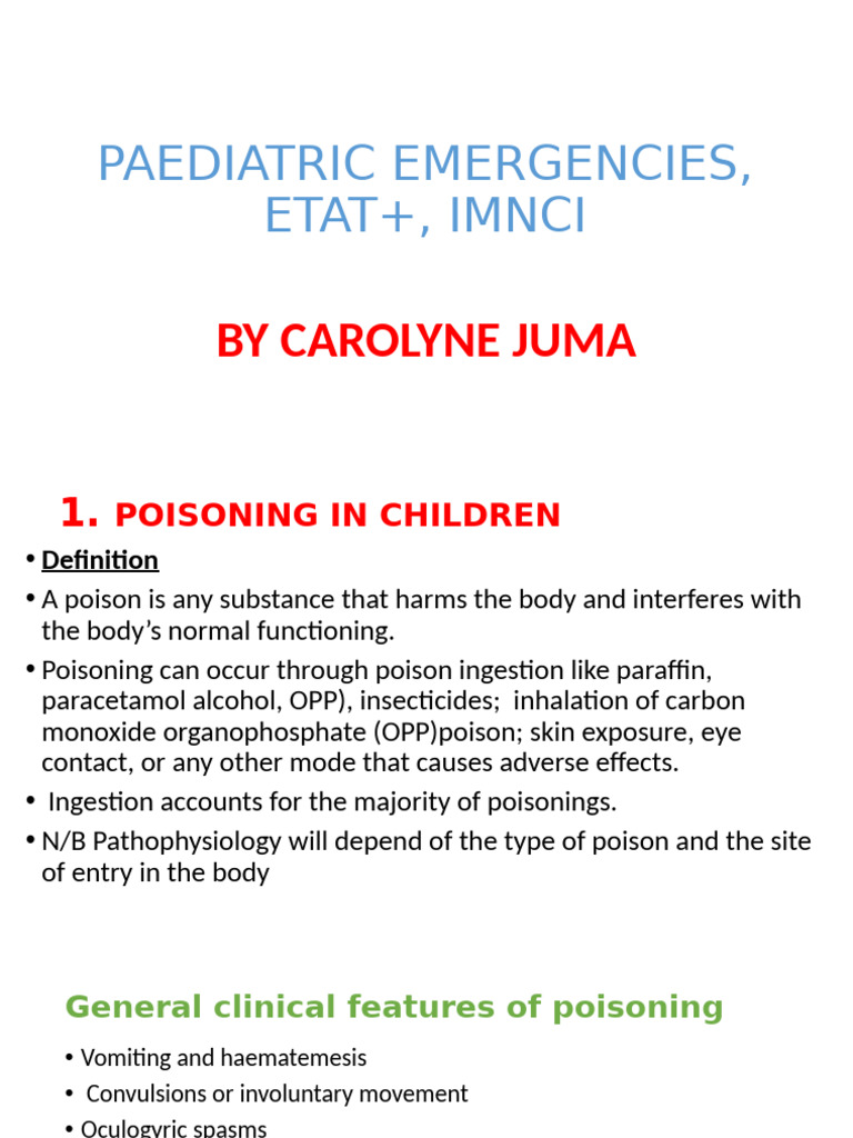Updated Paeds Emergency, Etat&Imnci | PDF | Shock (Circulatory) | Cardiopulmonary Resuscitation
