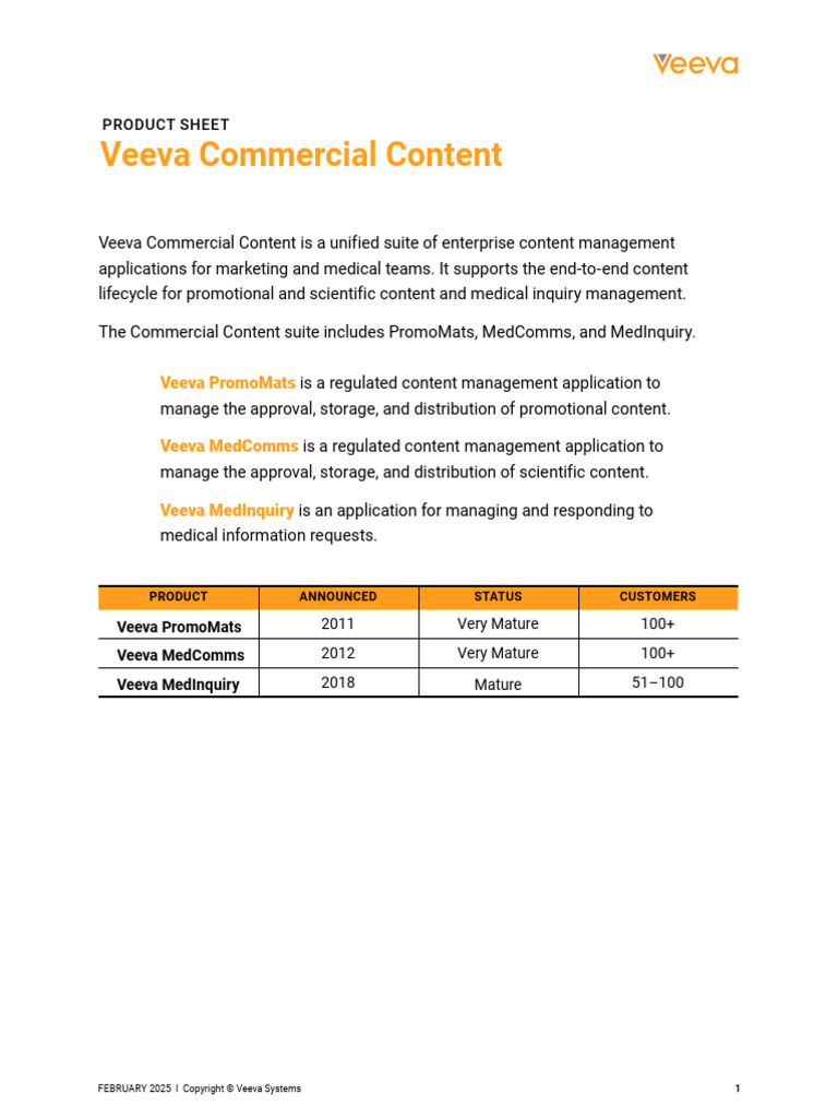 Veeva Commercial Content Overview | PDF | Customer Relationship ...