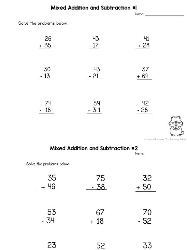 Mixed Addition and Subtraction | PDF