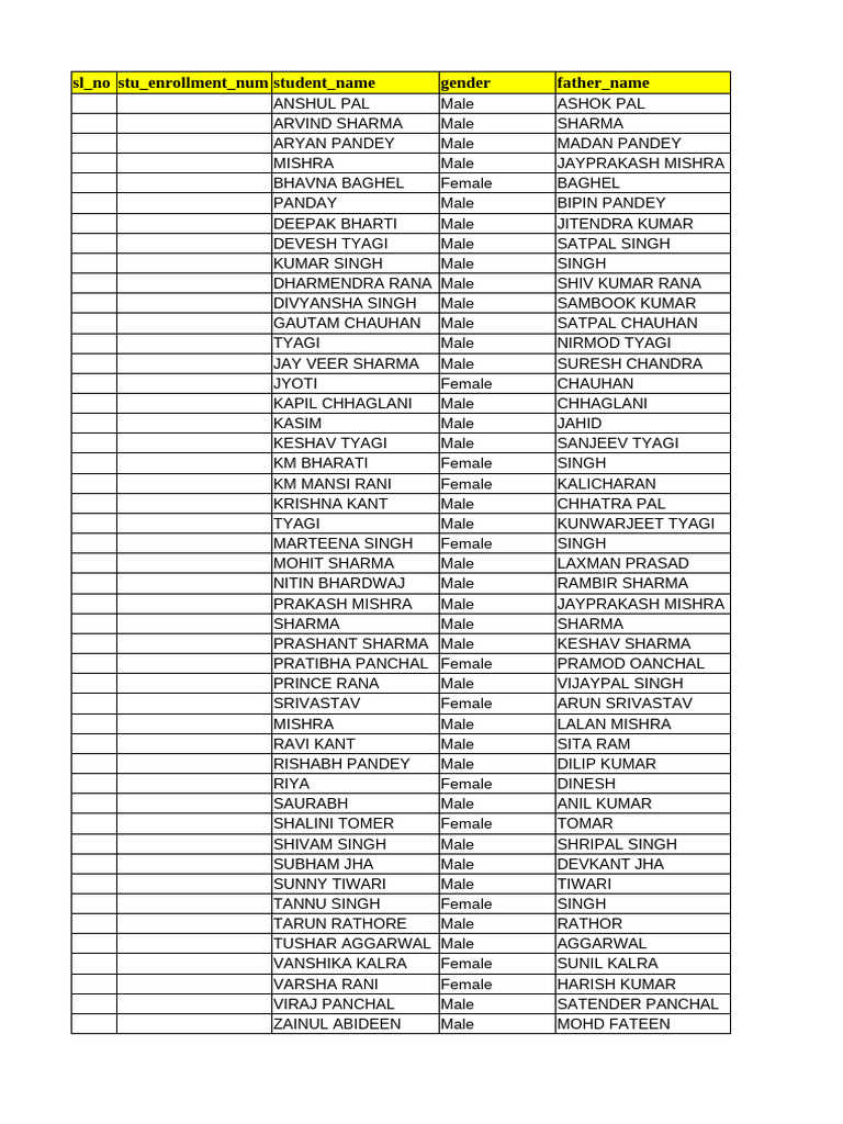Student Master Data Template | PDF