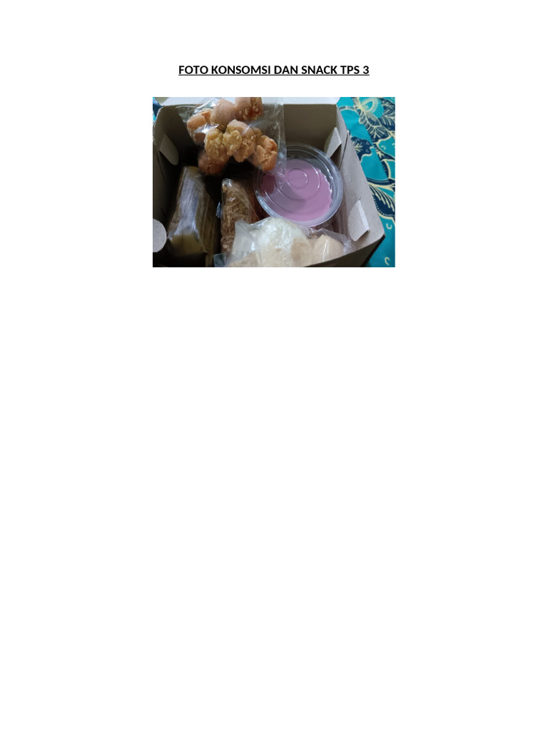 Foto Konsomsi Dan Snack Tps 3 | PDF