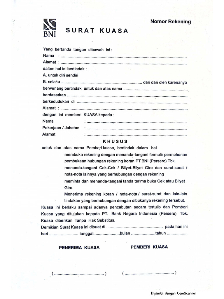 Form Surat Kuasa | PDF