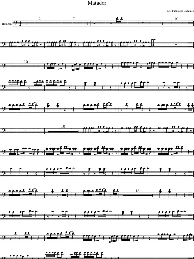 Matador - Los Fabulosos Cadillacs (Trombon) | PDF