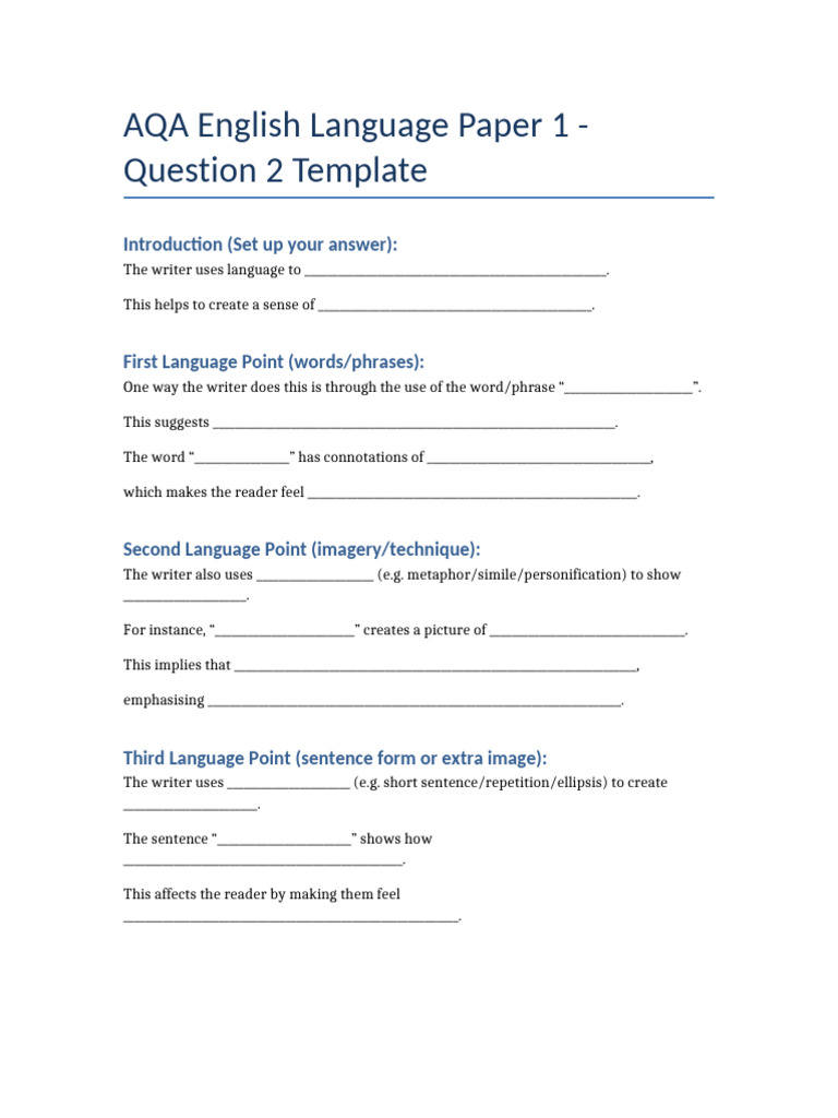 AQA Paper1 Q2 Template | PDF
