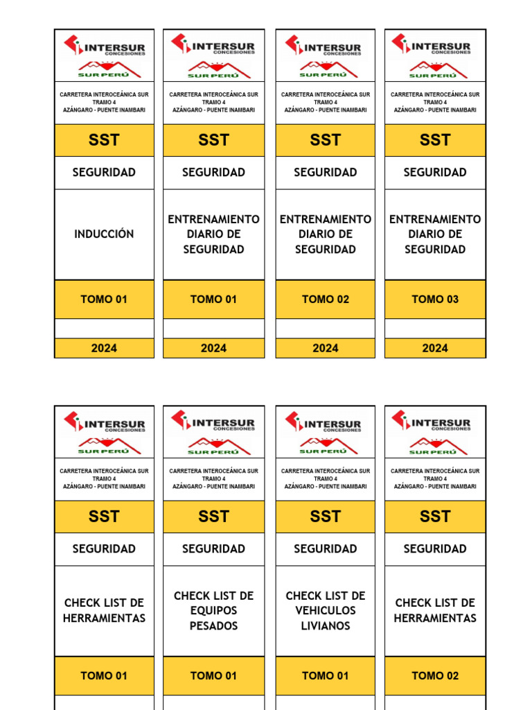 Formato de Lomos Intersur - OSP. | PDF