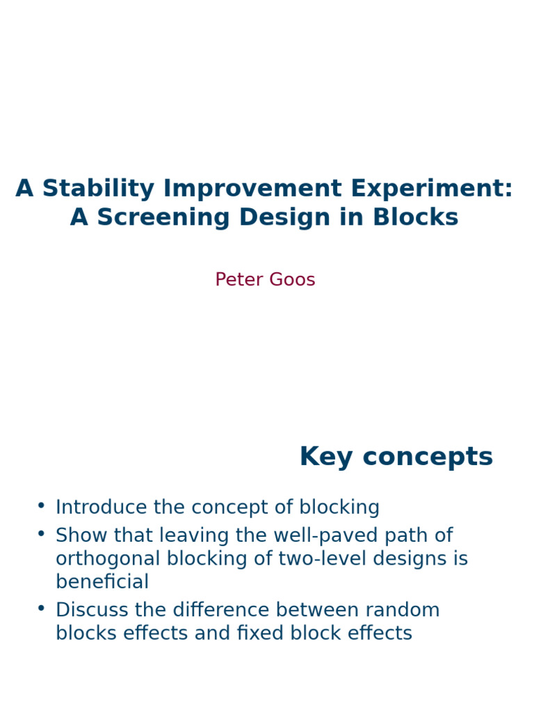 Chapter 8 Blocking A Screening Experiment iupfood | PDF | Experiment | Statistical Theory