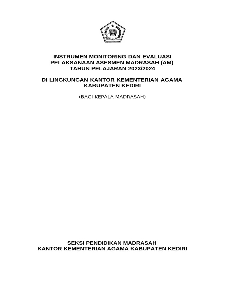 Instrumen Monev AM 2024 - Kamad KEMENAG KAB | PDF