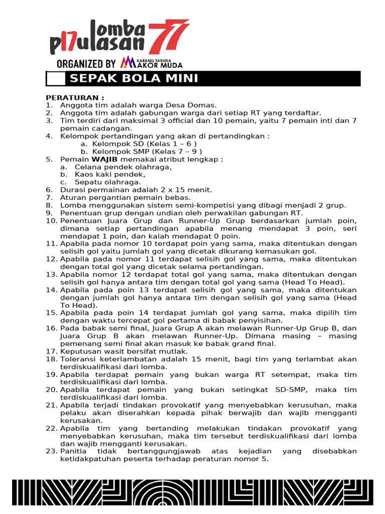 Aturan Lomba | PDF
