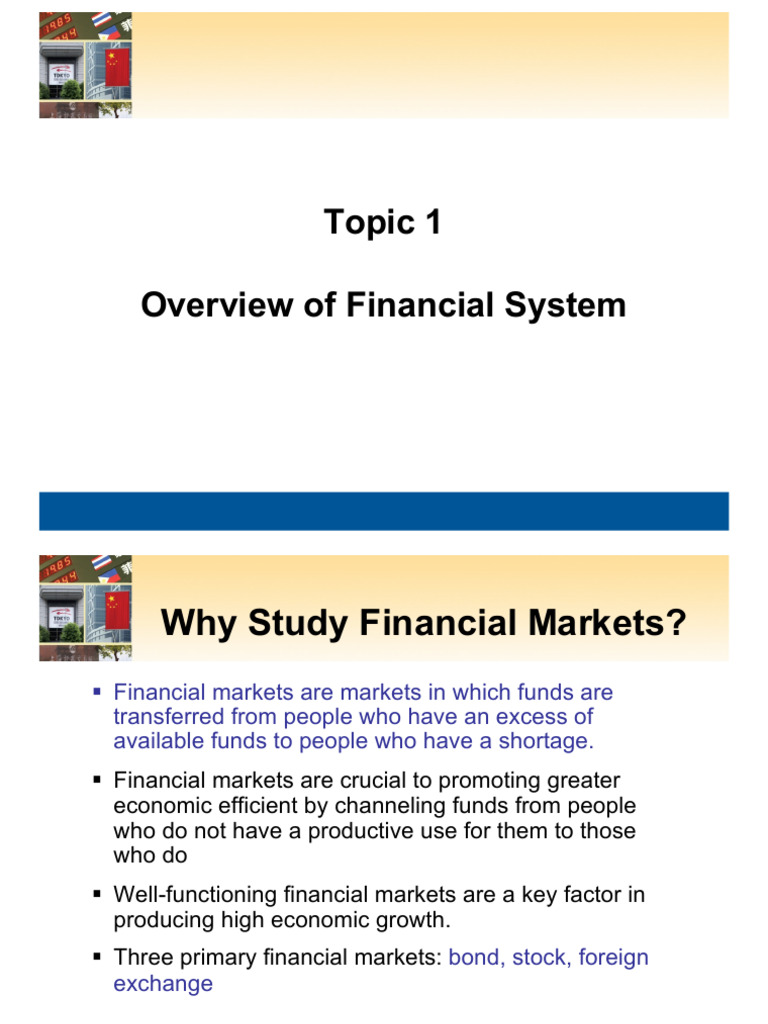 Topic 1 Overview of Financial System | PDF | Financial Markets ...