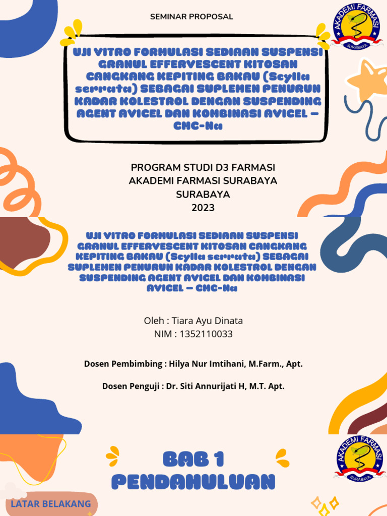 Uji Vitro Formulasi Sediaan Suspensi Granul Effervescent Kitosan ...