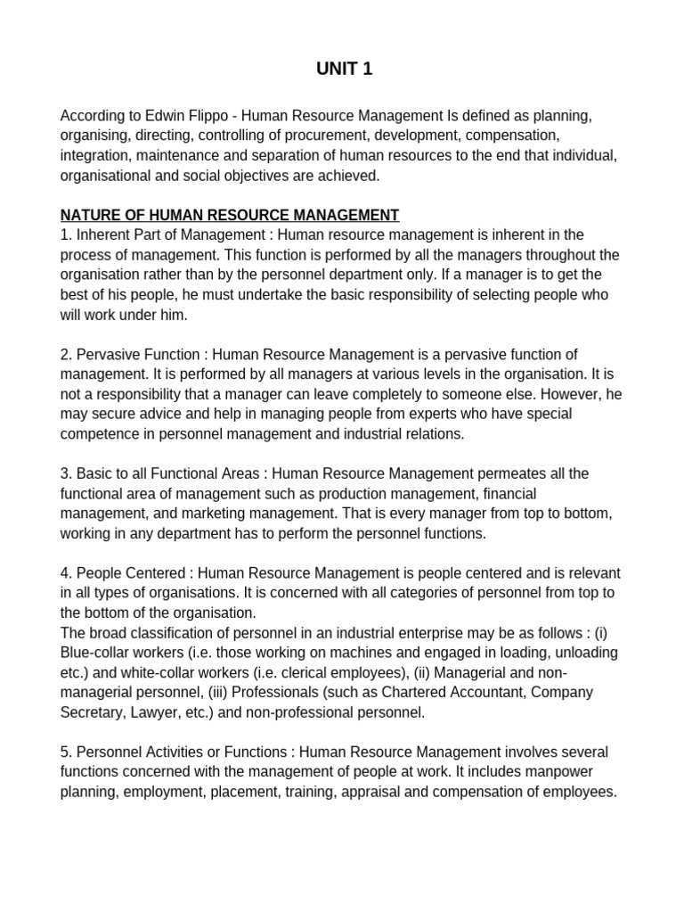 Overview of Human Resource Management | PDF | Human Resources | Human ...
