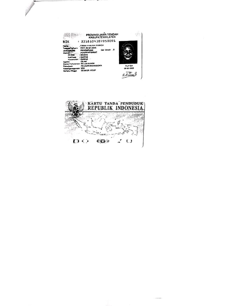 KTP Fania Khalida Khansa | PDF