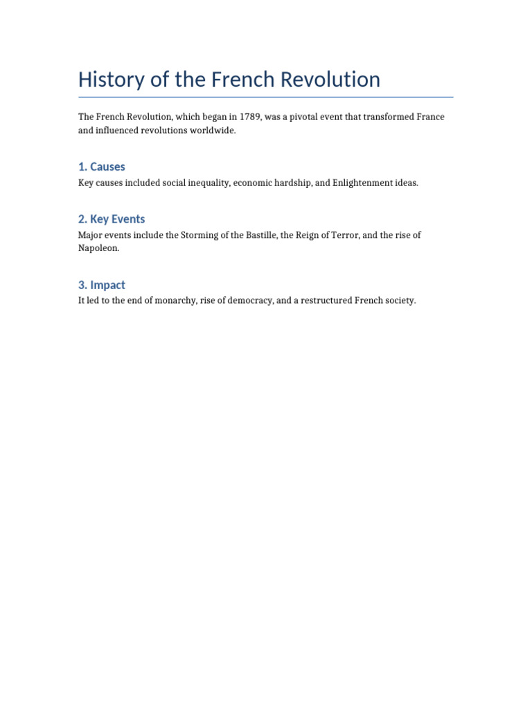 History of The French Revolution | PDF