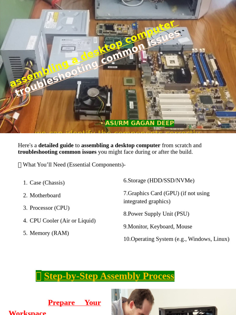 Assembling A PC & Troubleshooting | PDF | Electronics | Electrical Engineering