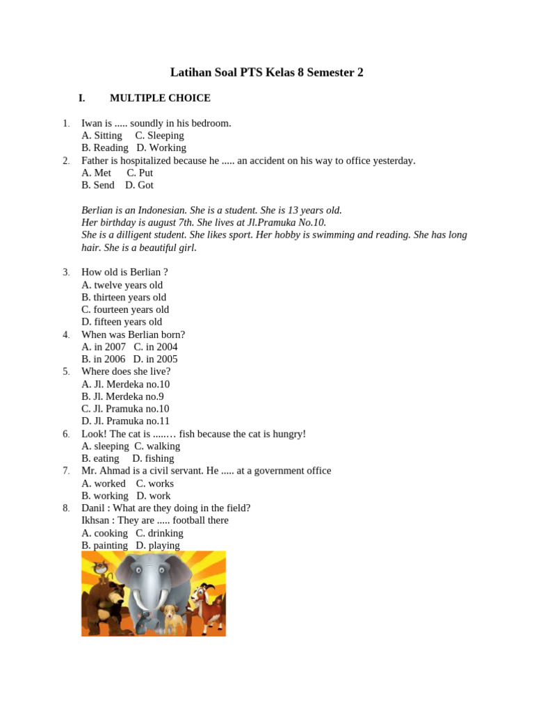 Latihan Soal PTS Kelas 8 Semester 2 | PDF