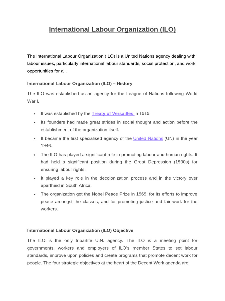 International Labour Organization | PDF | International Labour Organization | Labour Law