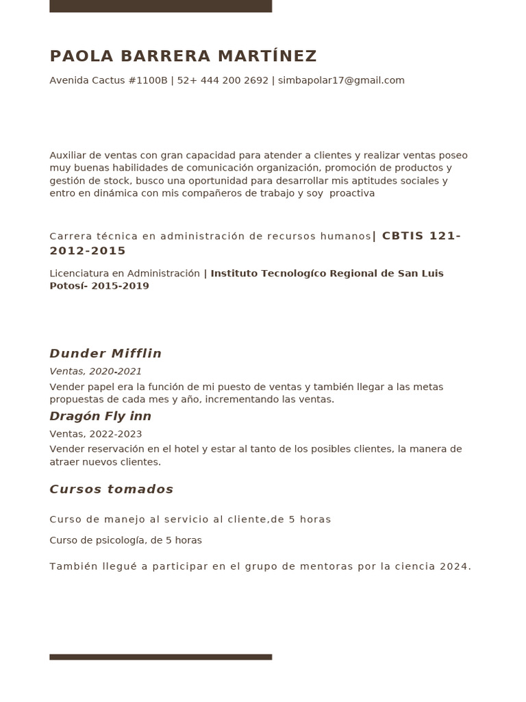 Currículum Vitae, REAL | PDF
