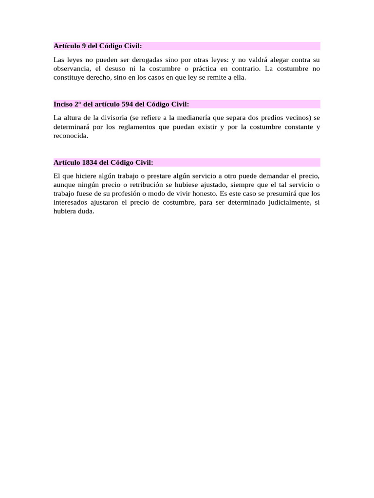 Análisis del Artículo 9 del Código Civil | PDF