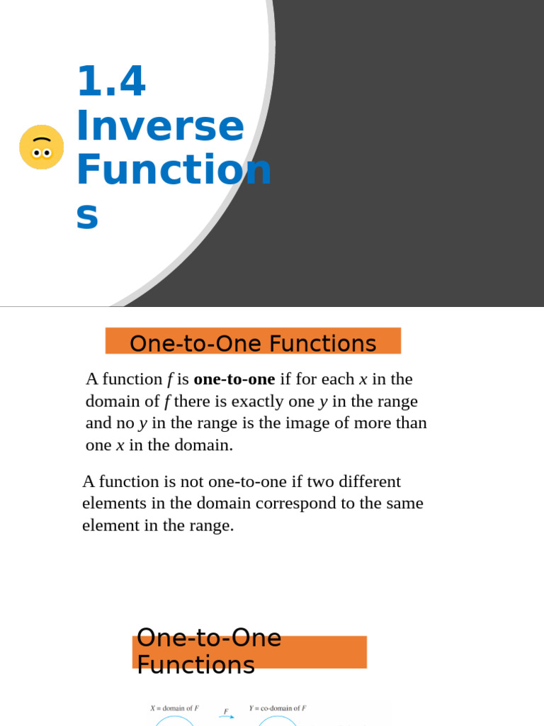Section 1.4-Inverse Functions | PDF | Function (Mathematics ...