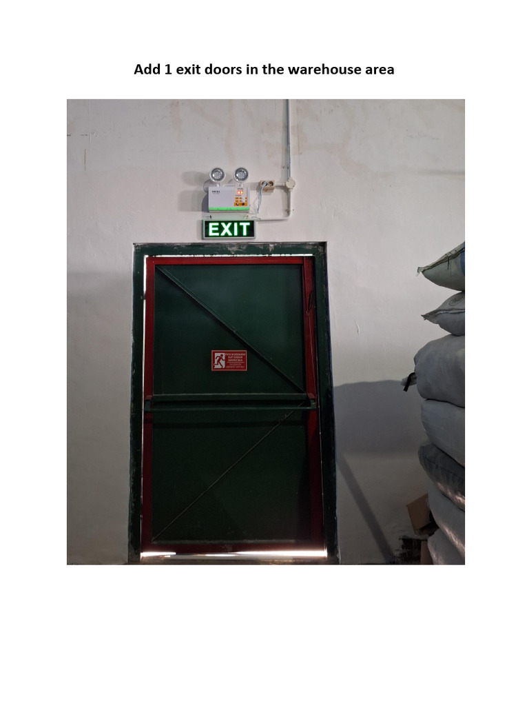 Fire 4 - Add 1 Exit Doors in The Warehouse Area-2 | PDF