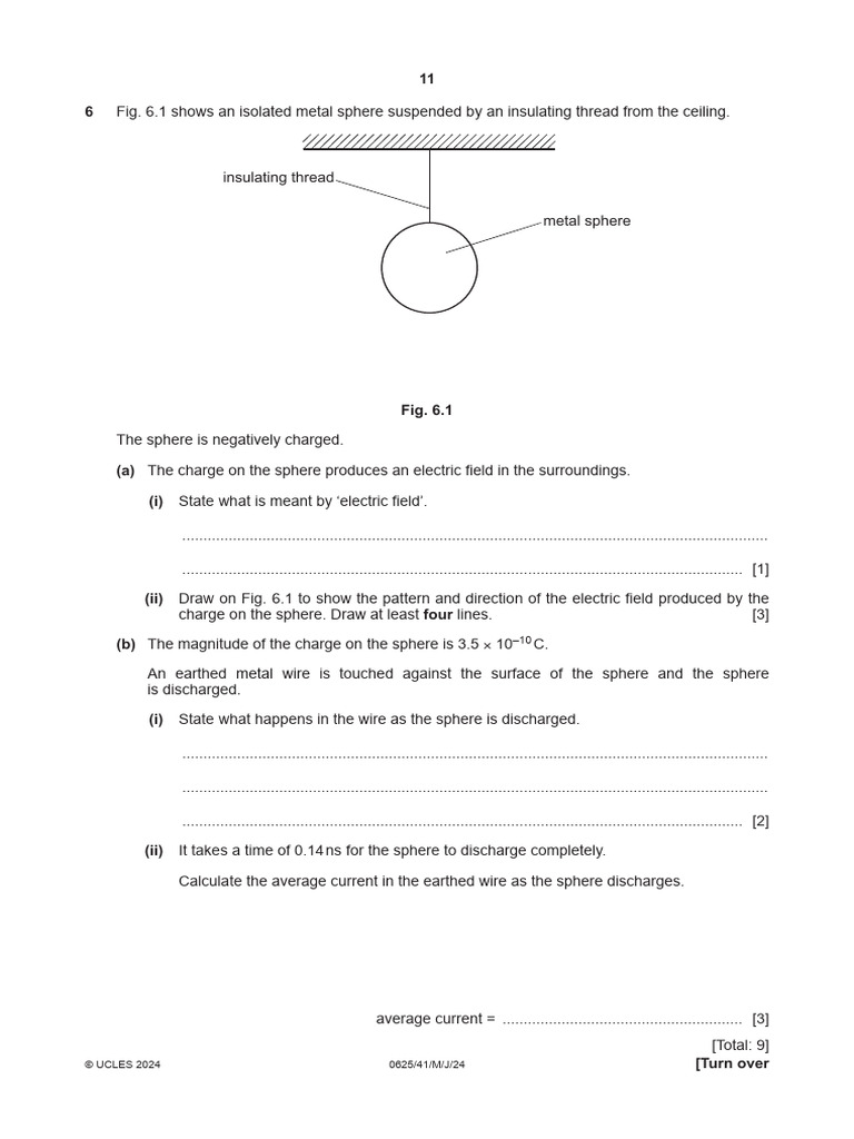 0625 s24 QP 41 Electricity | PDF | Resistor | Physical Quantities
