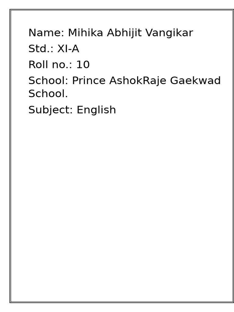 Seminar File English | PDF