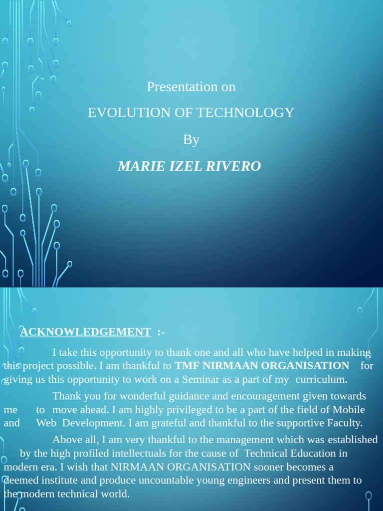 Evolution of Technology | PDF | Artificial Intelligence | Intelligence ...