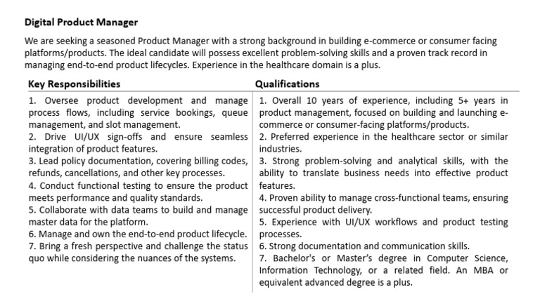Digital Product Manager | PDF