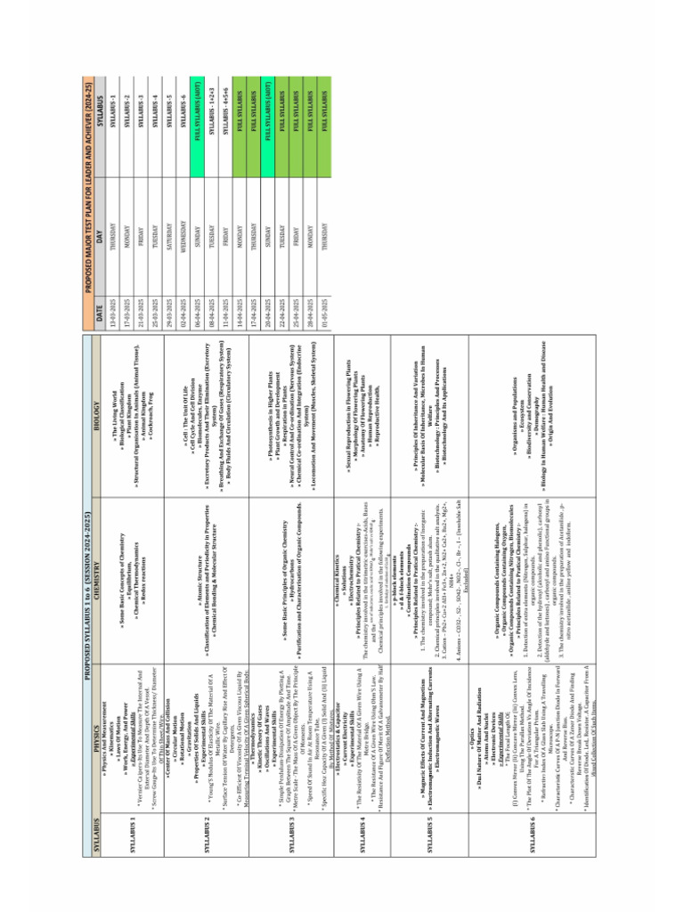 Allen Major Test Plan For Leader & Achiever | PDF