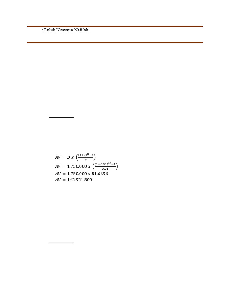 Luluk Niswatin Nafi'ah - Tugas P12 MatBis (Time Value of Money) | PDF