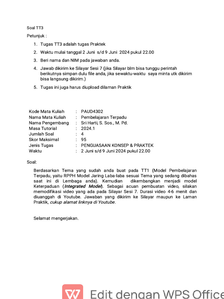 TT3 PEMBELAJARAN TERPADU_AININ_857841247 | PDF