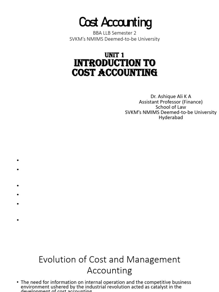 Introduction to Cost Accounting Concepts | PDF | Cost Accounting | Expense