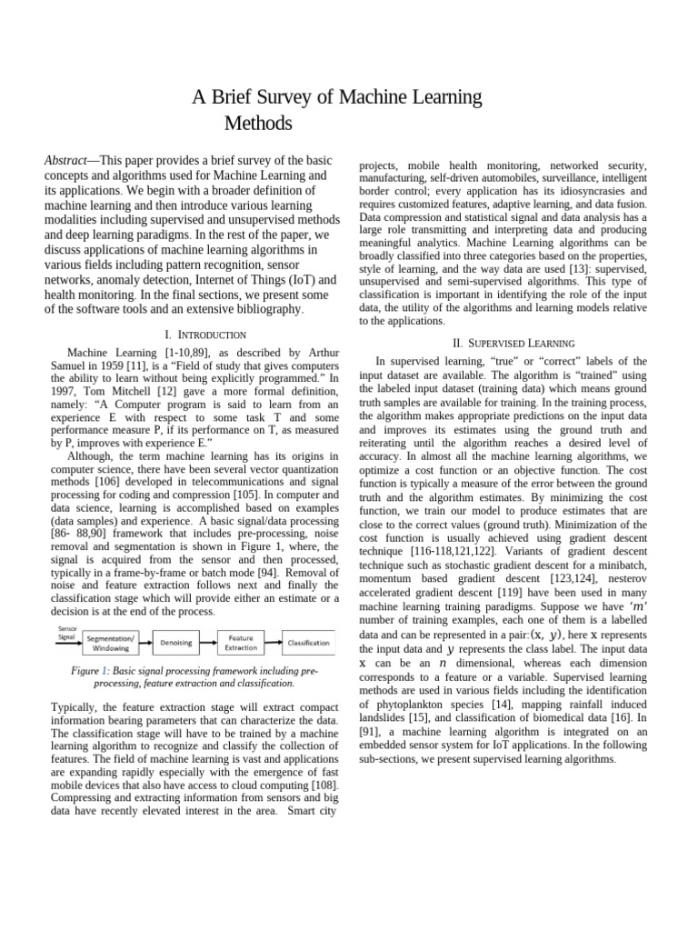 1 - Machine Learning Survey Paper | PDF | Machine Learning | Support ...