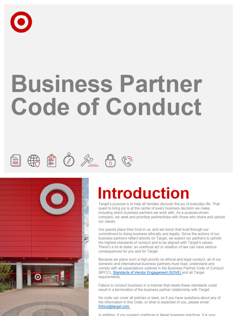 Target - Business Partner Code of Conduct | PDF | Supply Chain | Waste