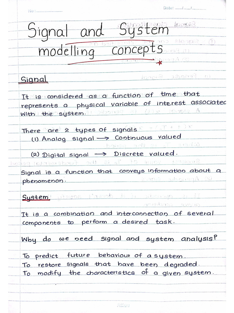 Signals and Systems Note | PDF