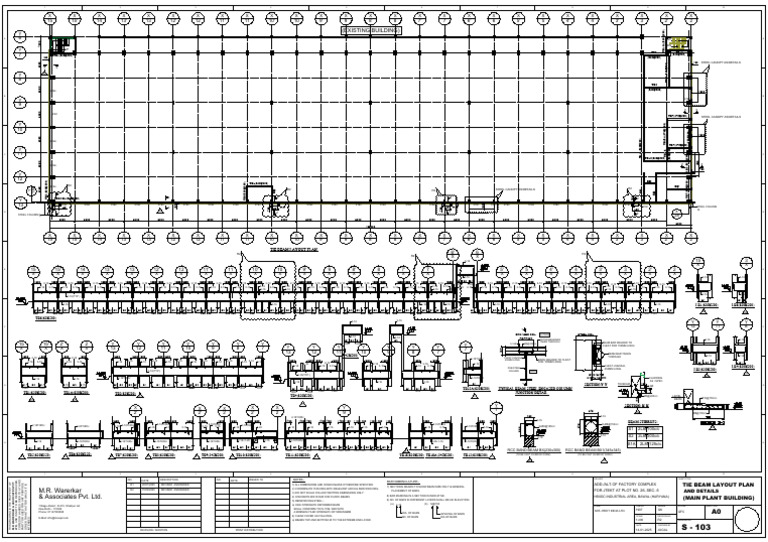 S - 103 R2 - Tie Beam Layout Plan and Details (Main Plant Building) | PDF