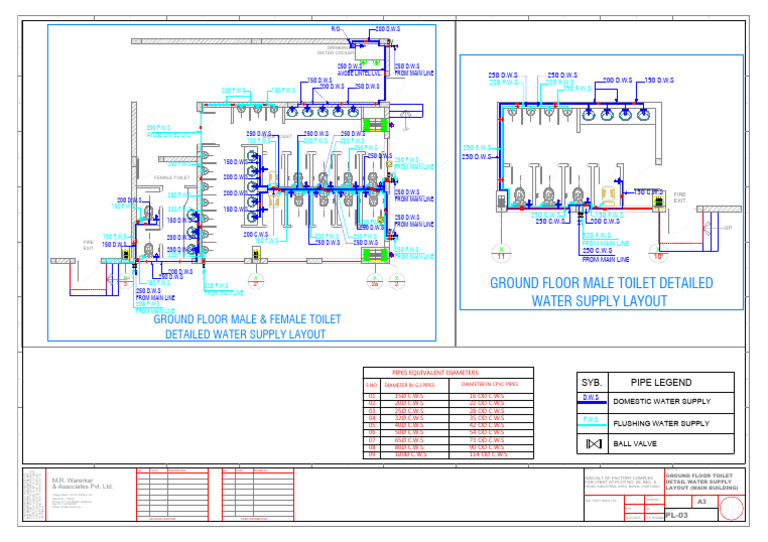 Ground Floor Toilet Water Supply Layout | PDF | Hydraulic Engineering ...