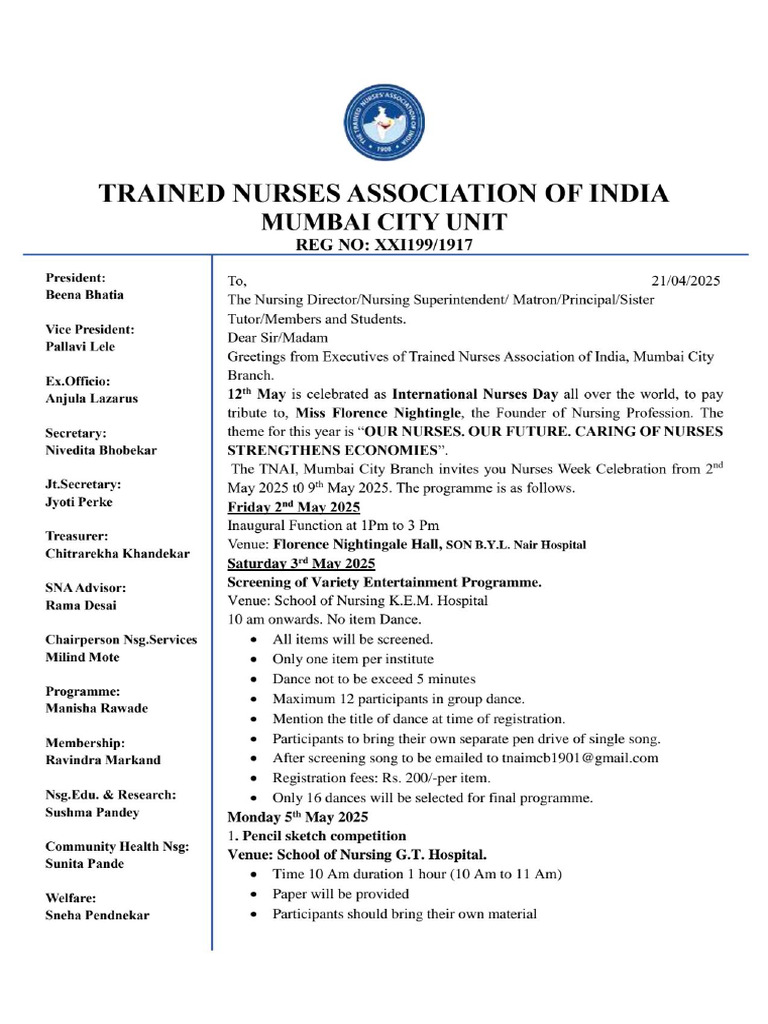 Nurses Week Celebration Circular 2025 | PDF