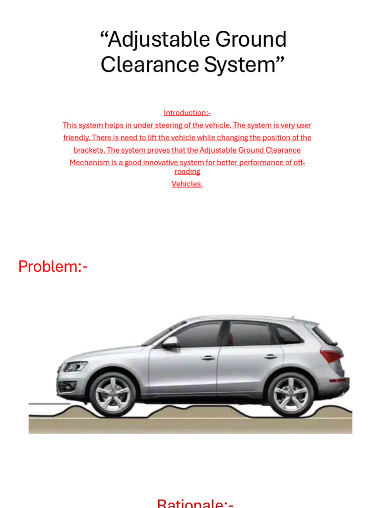 Adjustable Ground Clearance System | PDF