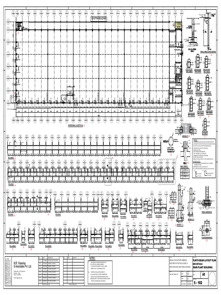 S - 102 PLINTH BEAM LAYOUT PLAN AND DETAILS (MAIN PLANT BUILDING) 03-03 ...