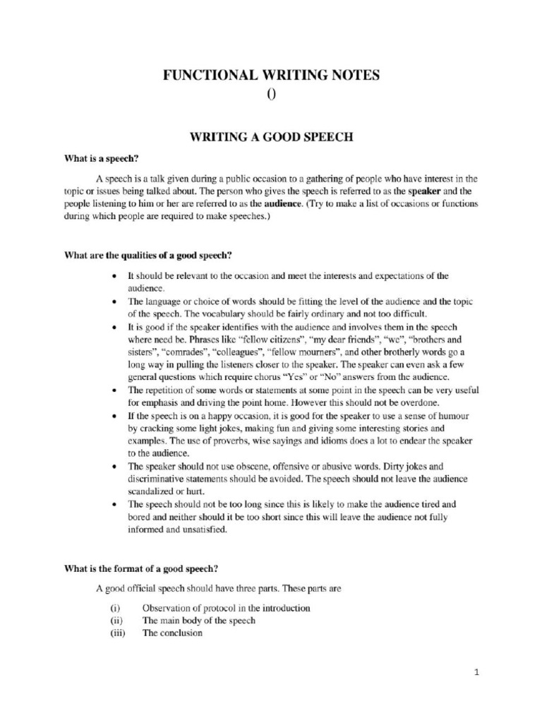 s.3 English Functional Writing Notes | PDF