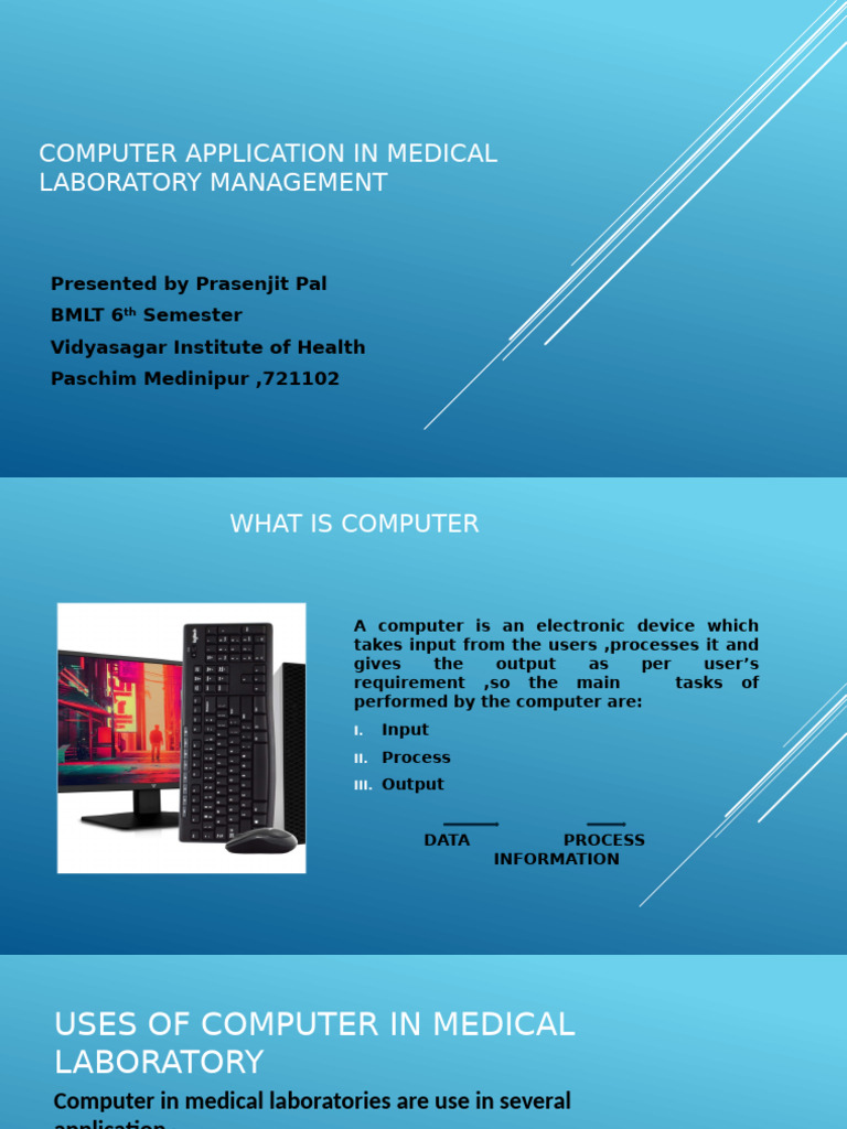 Computer Applications in Medical Labs | PDF | Medical Laboratory ...