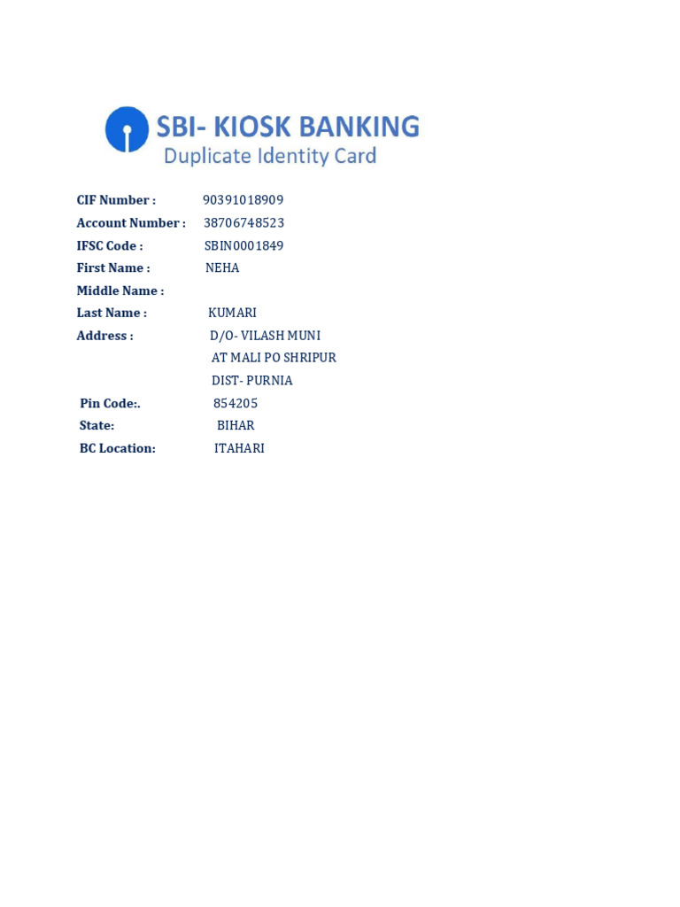 NEHA Sbi Pasbook Use11 | PDF