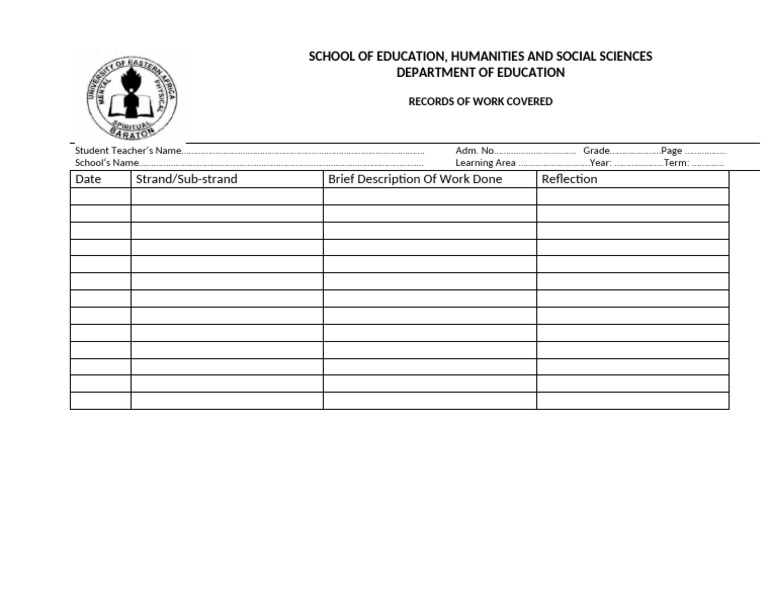 Cbc-Record of Work Covered | PDF