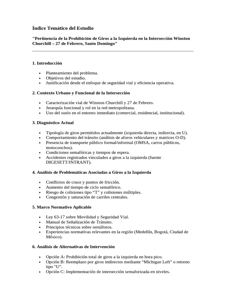 Prohibición de Giros a la Izquierda en Santo Domingo | PDF ...