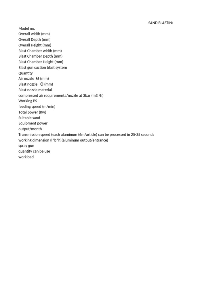 Sand Blasting Specification | PDF