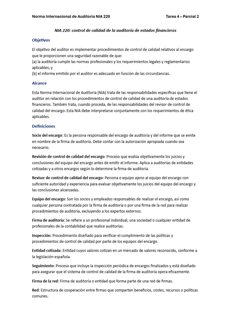 NIA 230 | PDF | Auditoría | Business